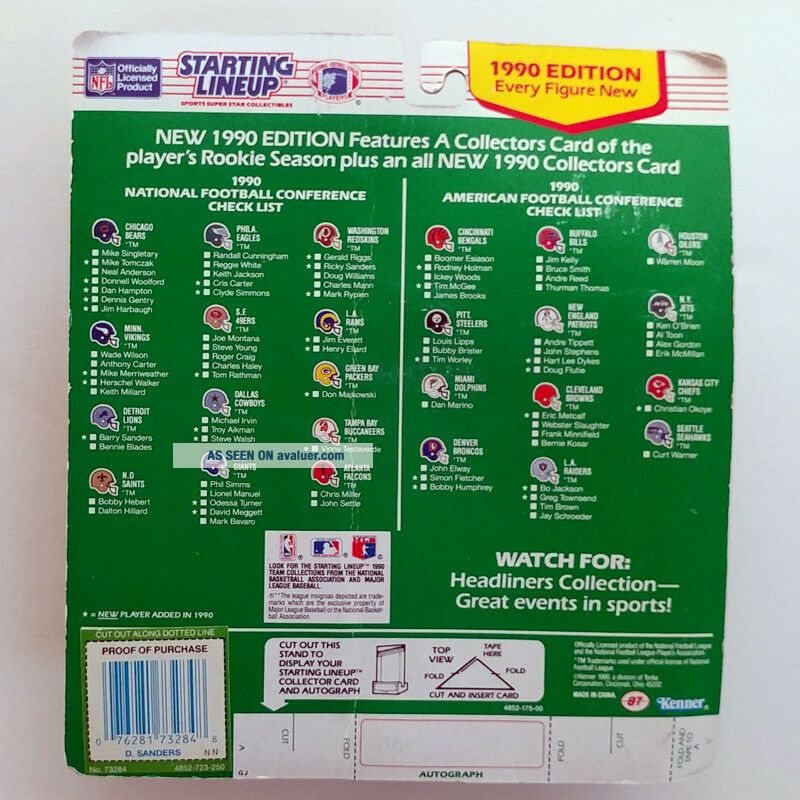 1990 Kenner Starting Lineup Deion Sanders Rookie Package | #9140851