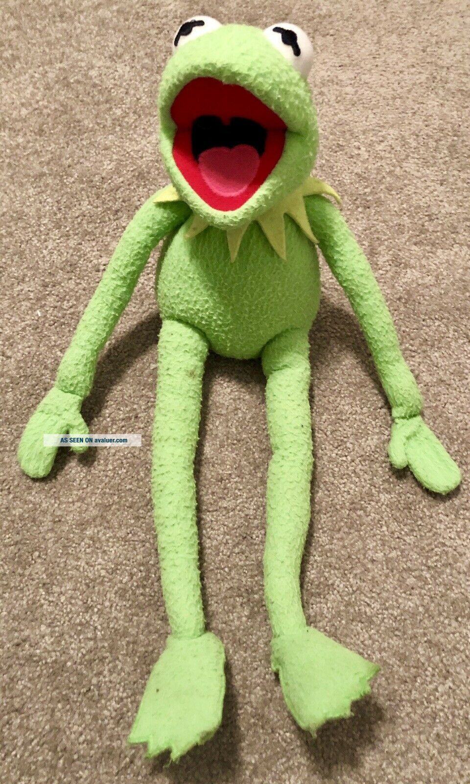 Vintage 18 " Kermit The Frog Poseable Plush Toy Applause Jim Henson The ...