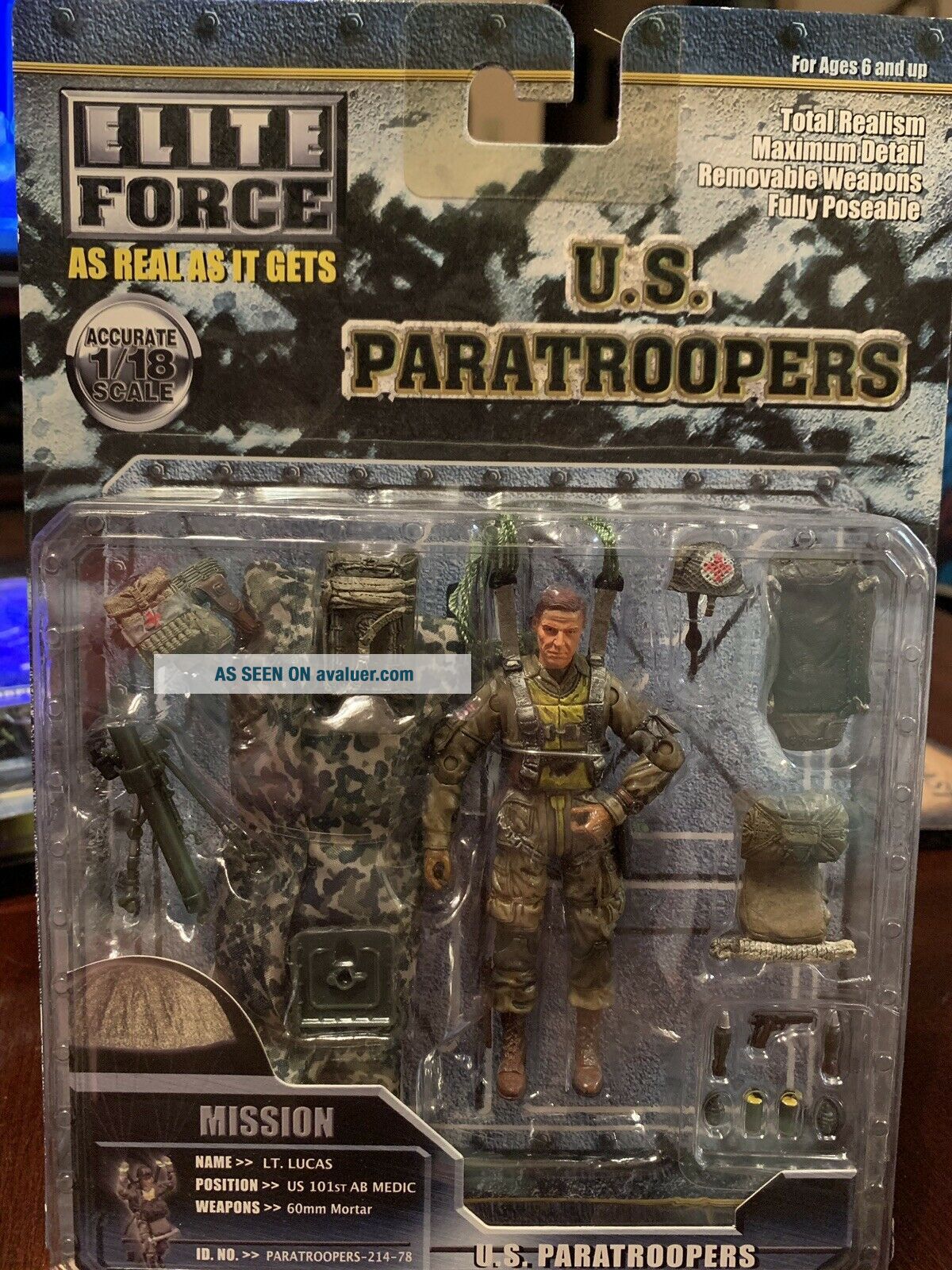 BBI ELITE FORCE 1/18 WWII 101ST PARATROOPER AIRBORNE MEDIC LT LUCAS ...