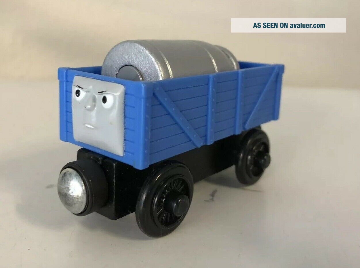 Thomas & Friends Wooden Railway Train Engine Blue Dairy Car With Milk ...