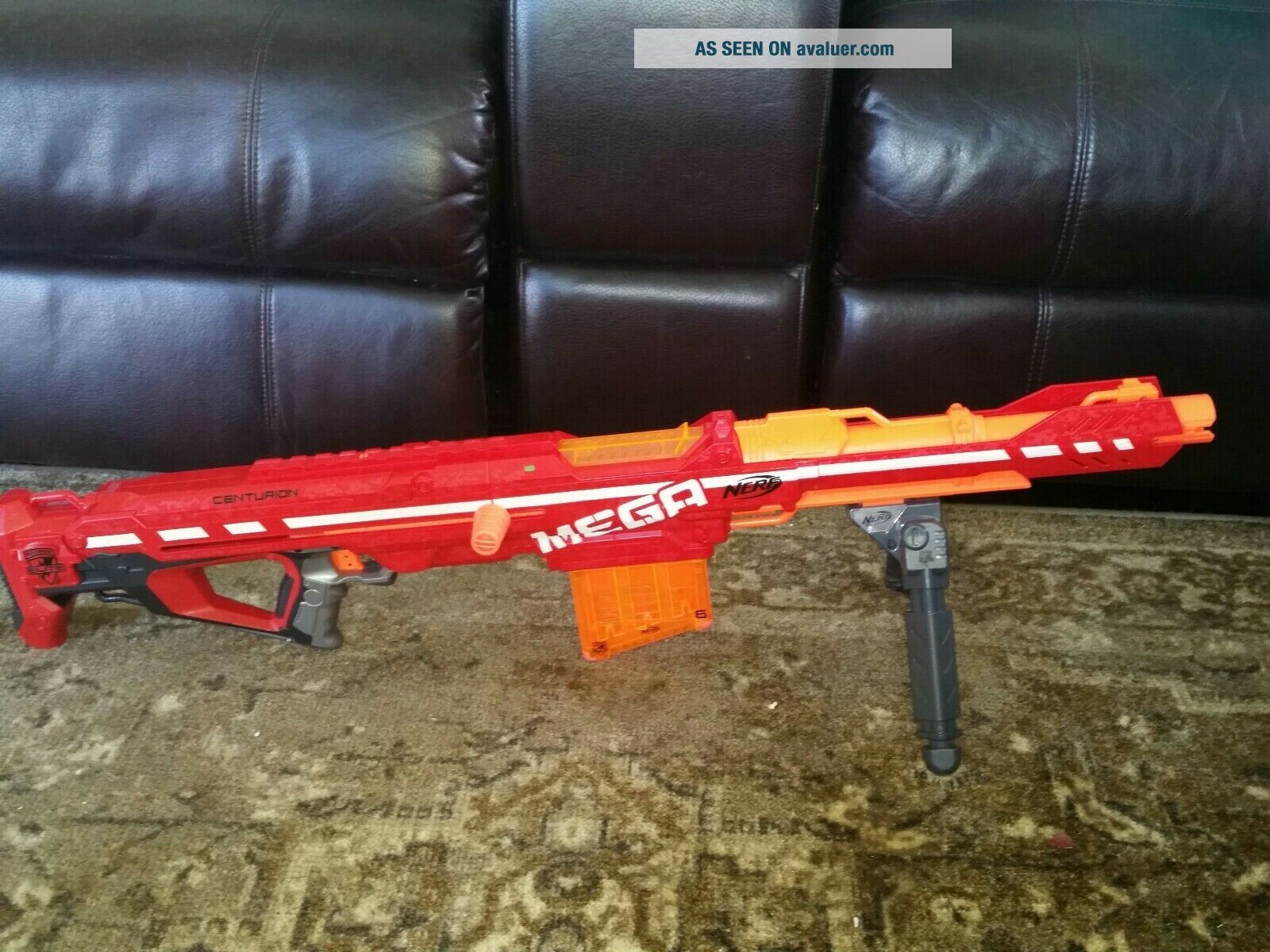 NERF MEGA N - Strike Elite CENTURION Long Range Dart Gun With Clip Bi ...