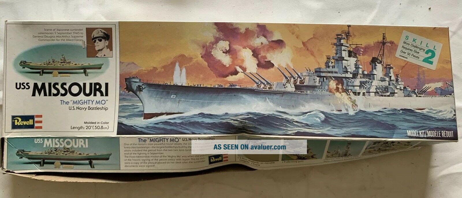 1977 Revell USS MIssouri " The Mighty Mo " US Navy Battleship Model Kit ...