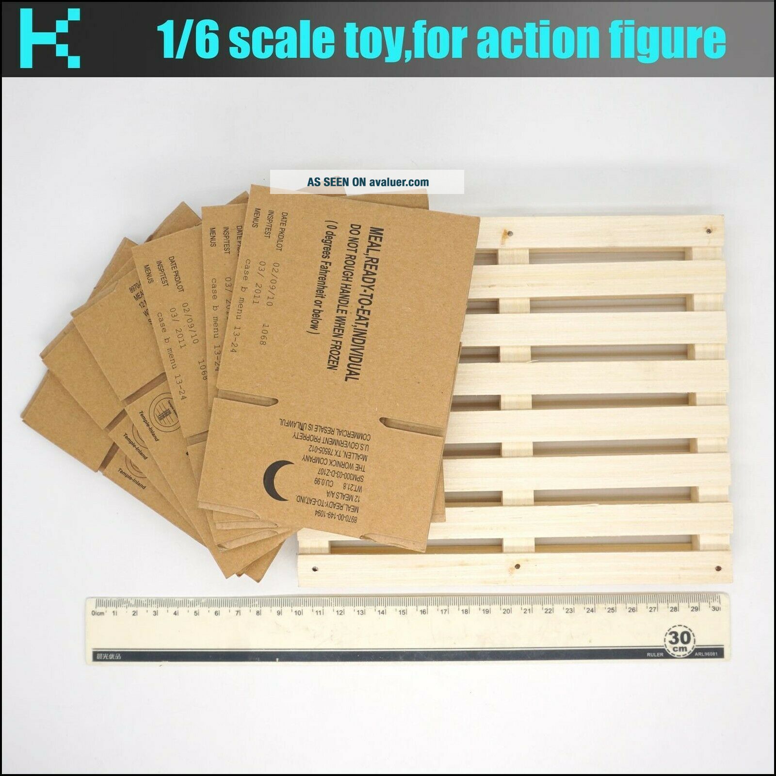 L02 - 64 1/6 Scale Action Figure Supplies Cardboard Box 6 & Lifting ...