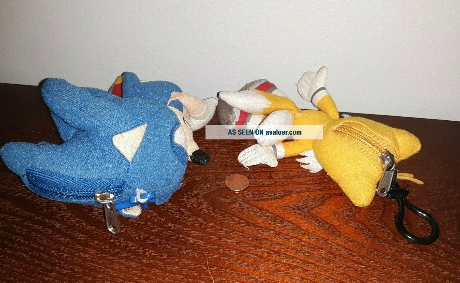 Rare Sega Sonic The Hedgehog & Tails Plush Stuffed Keychain Zipper ...