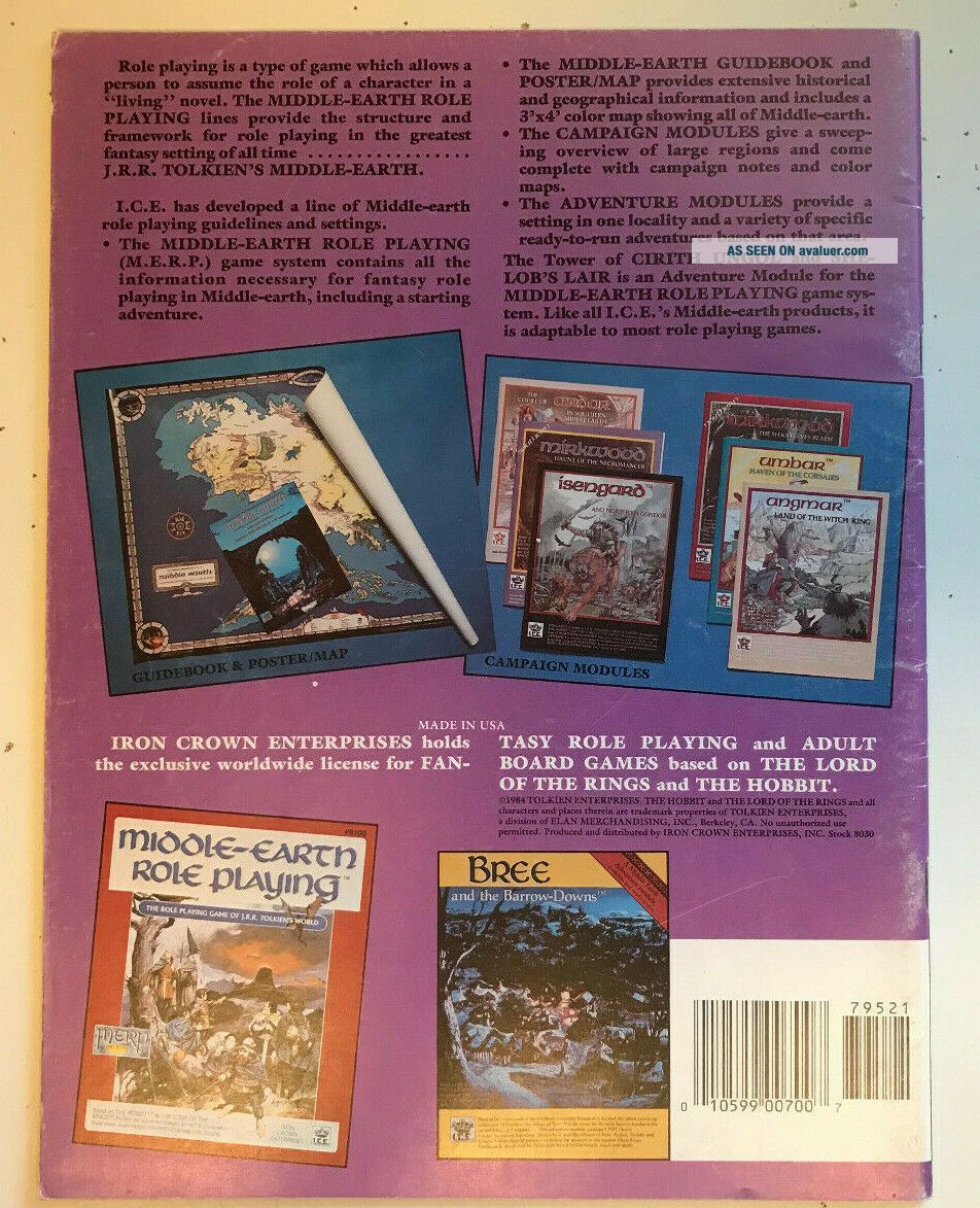 The Tower Of Cirith Ungol And Shelob ' S Lair Merp Rolemaster | #9368617