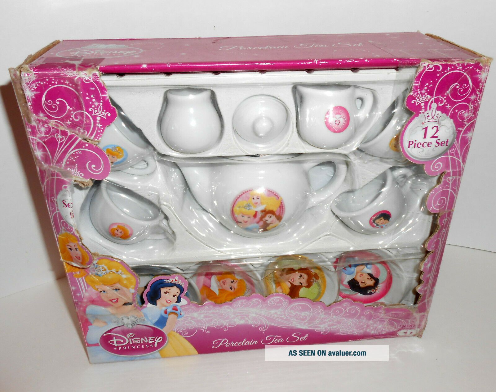 Disney Princesses Ceramic Porcelain Tea Set For 4 Dishes Cups 12 ...