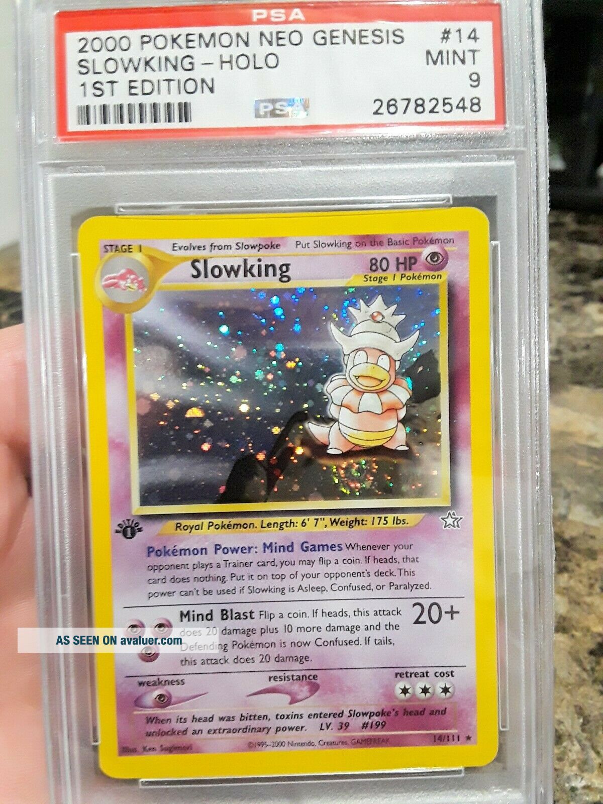 PSA 9 1st Edition Neo Genesis Slowking - Holo 14/111 Pokemon | #9414504