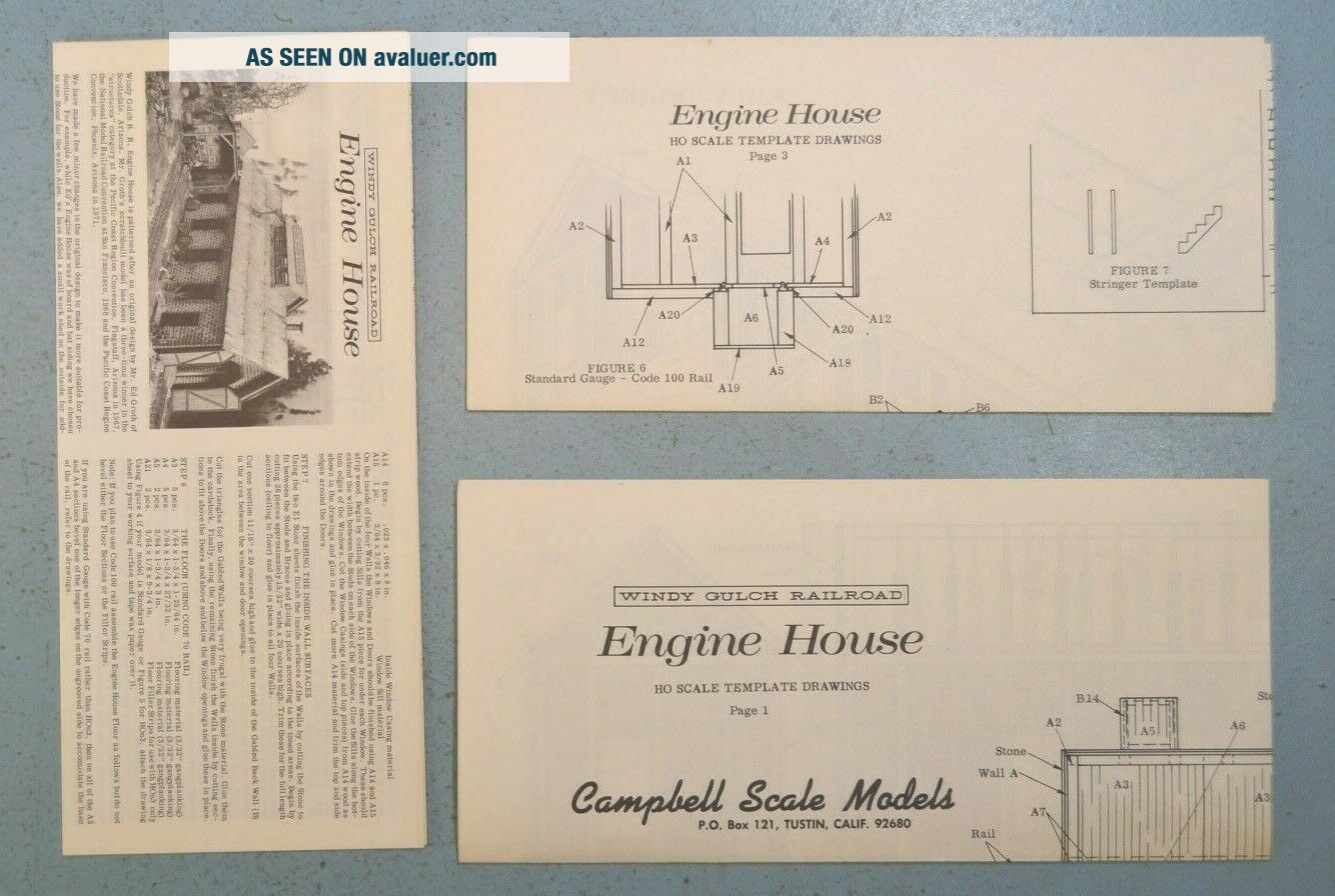 Campbell Scale Models 389 - 2195 - Vintage HO Engine House Model Kit ...