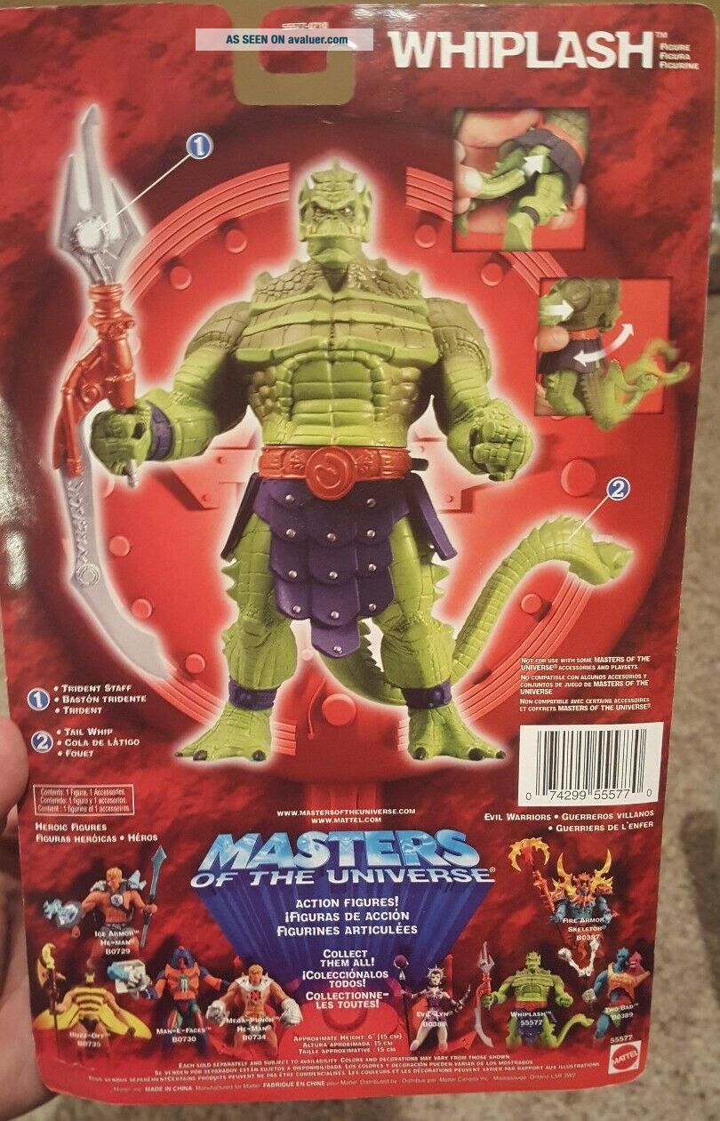 MOTU MASTERS OF THE UNIVERSE MATTEL 2002 HE MAN WHIPLASH ACTION FIGURE ...