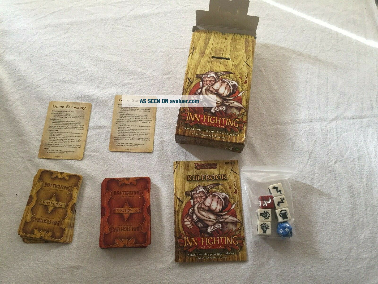 Dungeons & Dragons Inn Fighting Dice Game Board Game 2007 Wizards Of ...