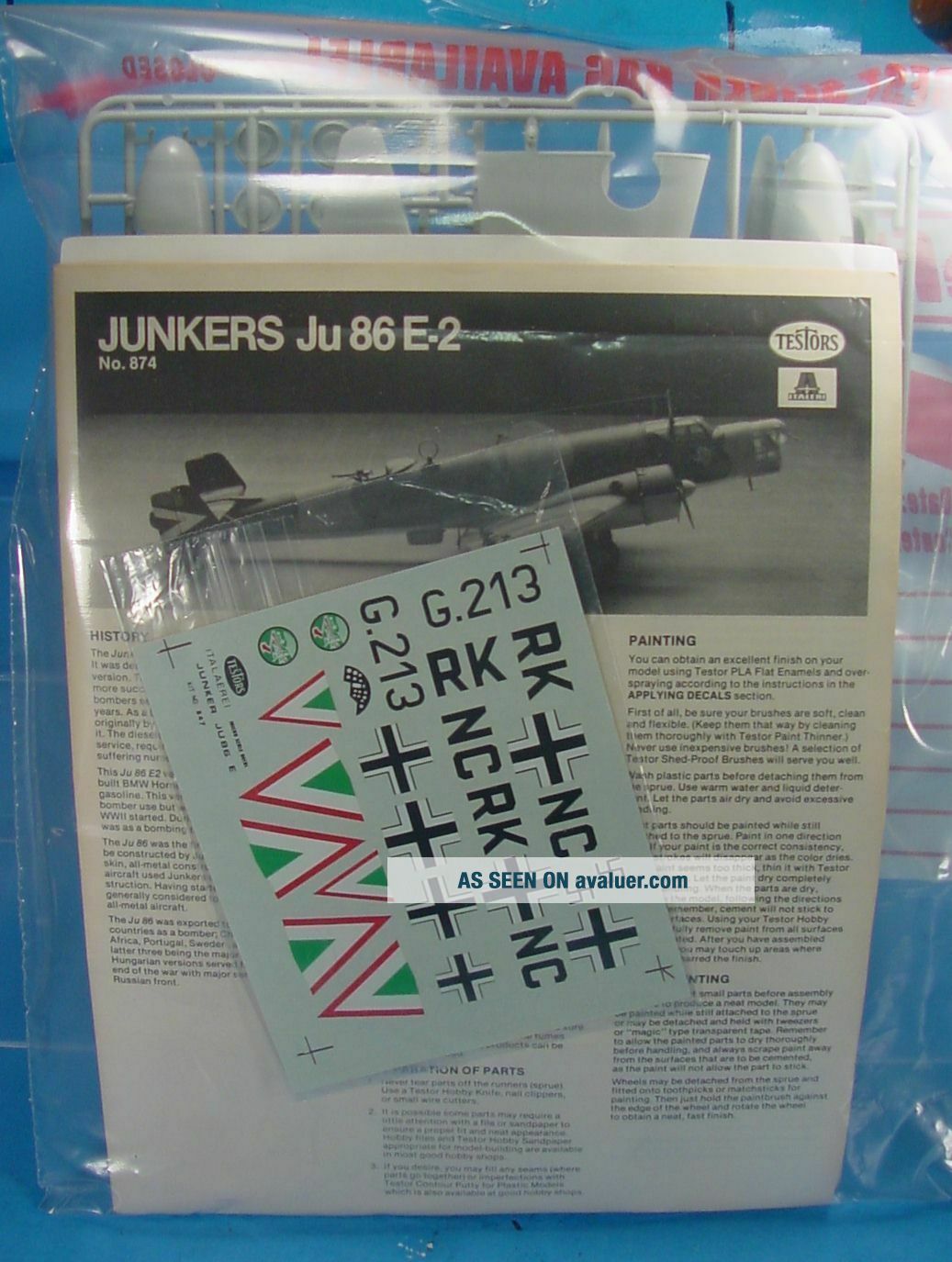 1/72 TESTORS/ITALERI 874 JUNKERS Ju86 E - 2 MODEL AIRPLANE BAGGED ...