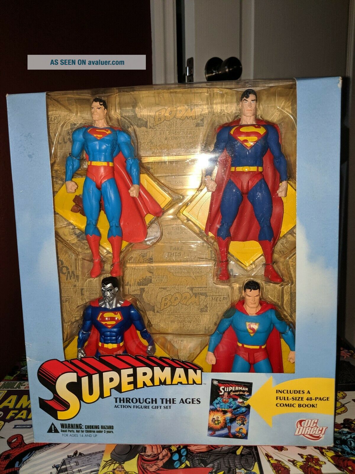 RARE 2006 DC SUPERMAN THROUGH THE AGES 4 ACTION FIGURE GIFT SET W ...