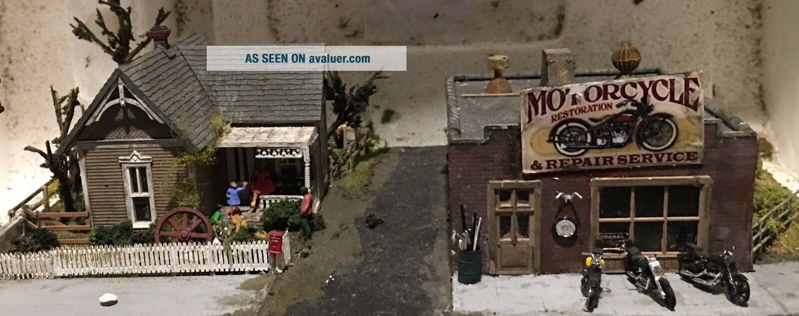 BIKE Shop/ Motorcycle Shop W/ House Weathered Detailed HO Scale Diorama ...
