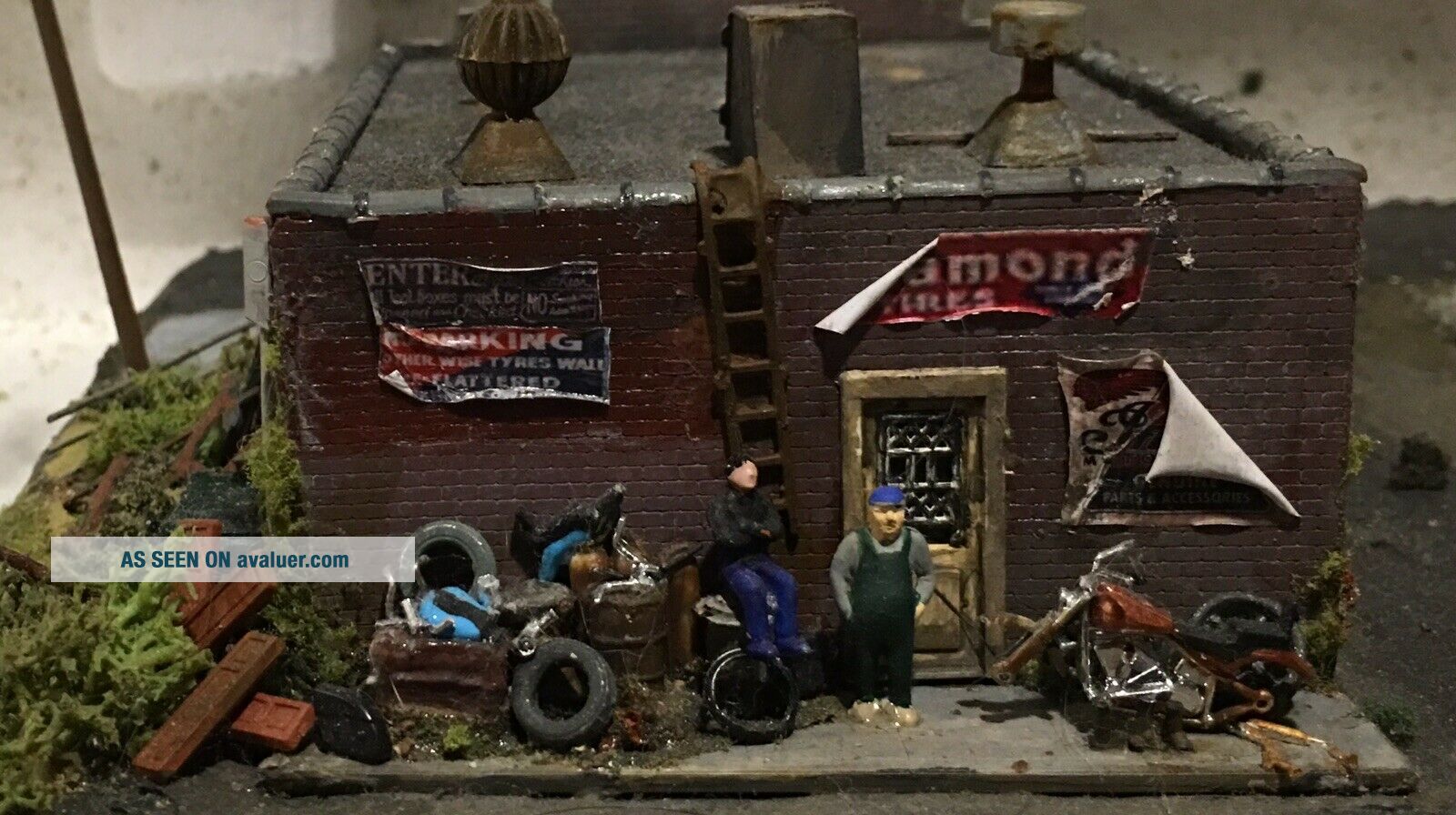 BIKE Shop/ Motorcycle Shop W/ House Weathered Detailed HO Scale Diorama ...