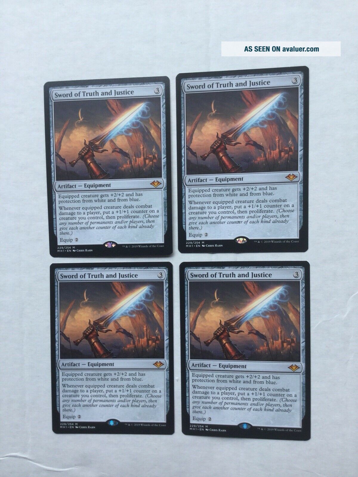 4x SWORD OF TRUTH AND JUSTICE Mtg NM - M Modern Horizons Mythic X4 ...