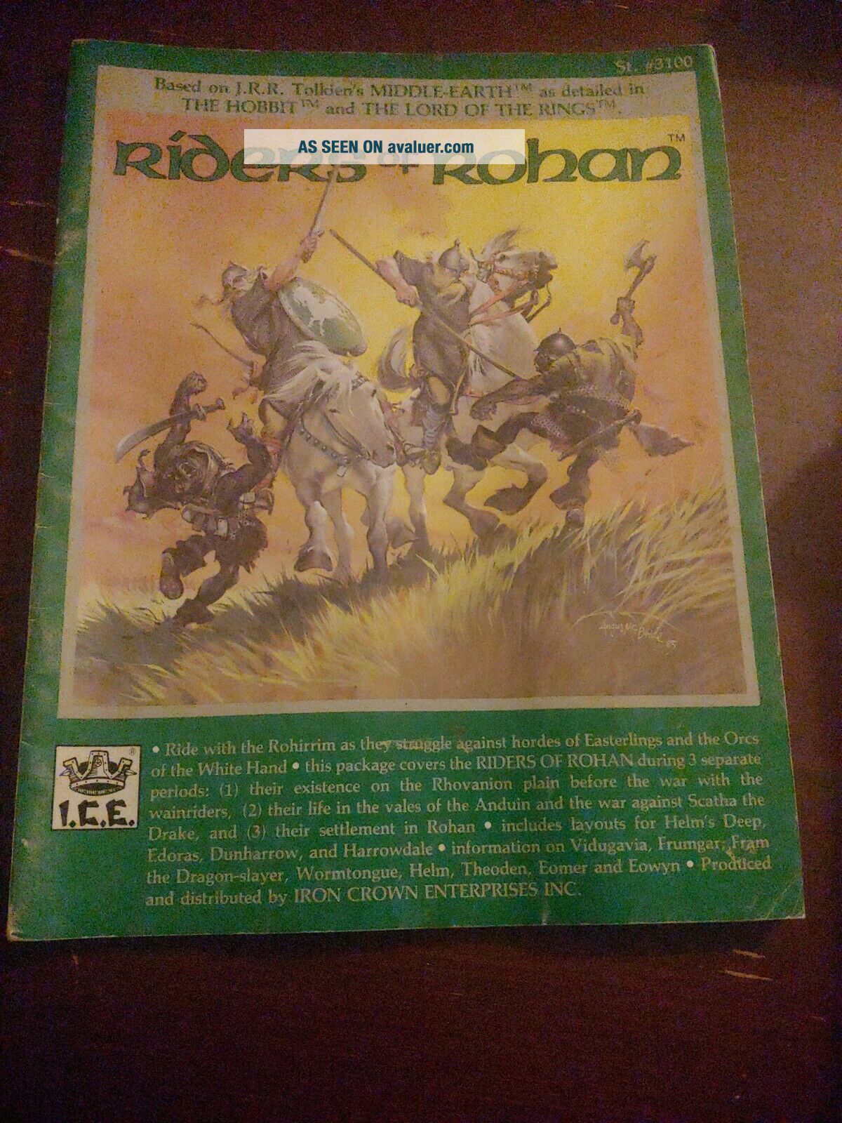 Vintage ICE MERP Middle Earth Riders Of Rohan Hobbit Lord Rings Book ...