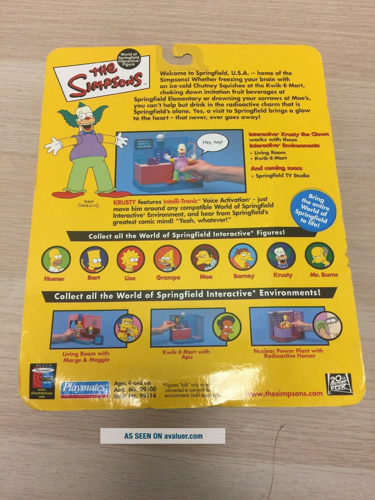 The Simpsons Krusty The Clown Action Figure By Playmates 2000 G4 | #9500330