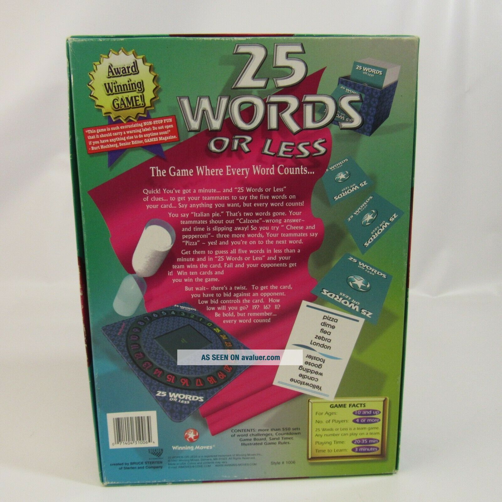 25 Words Or Less Board Game Word Counting Clues Boardgame 1997 | #9534823