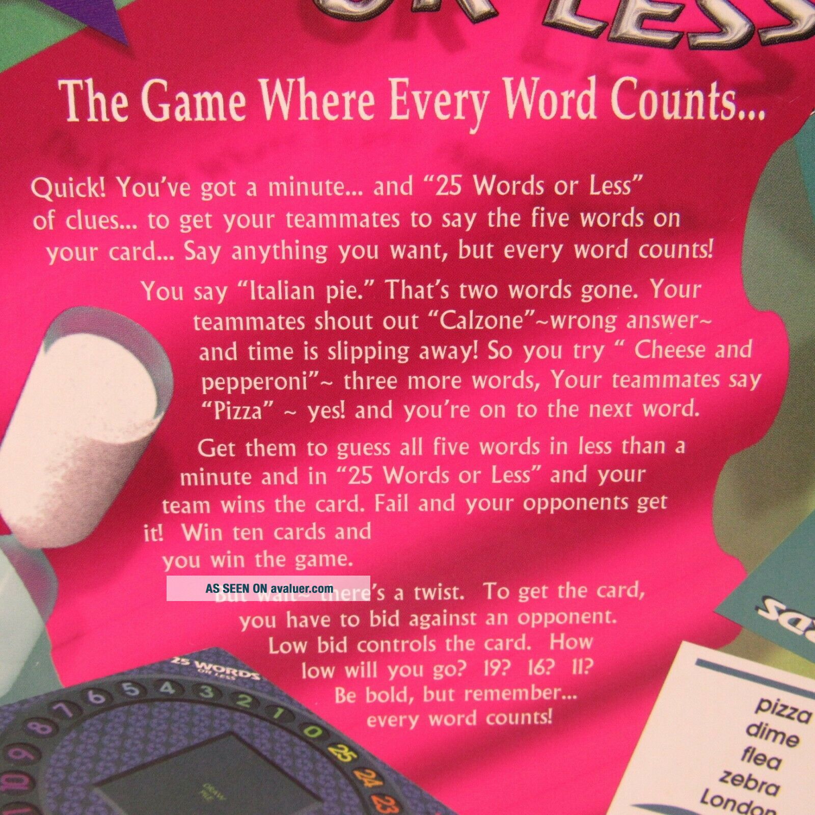 25 Words Or Less Board Game Word Counting Clues Boardgame 1997 | #9534823