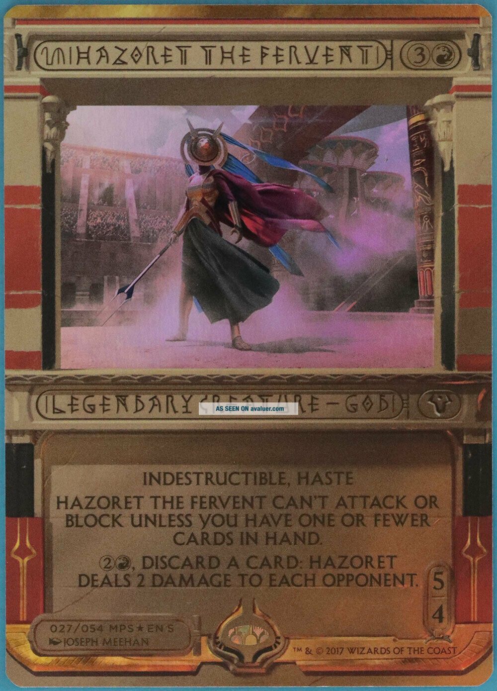 Hazoret The Fervent FOIL Masterpiece Series: Amonkhet Invocations NM ...