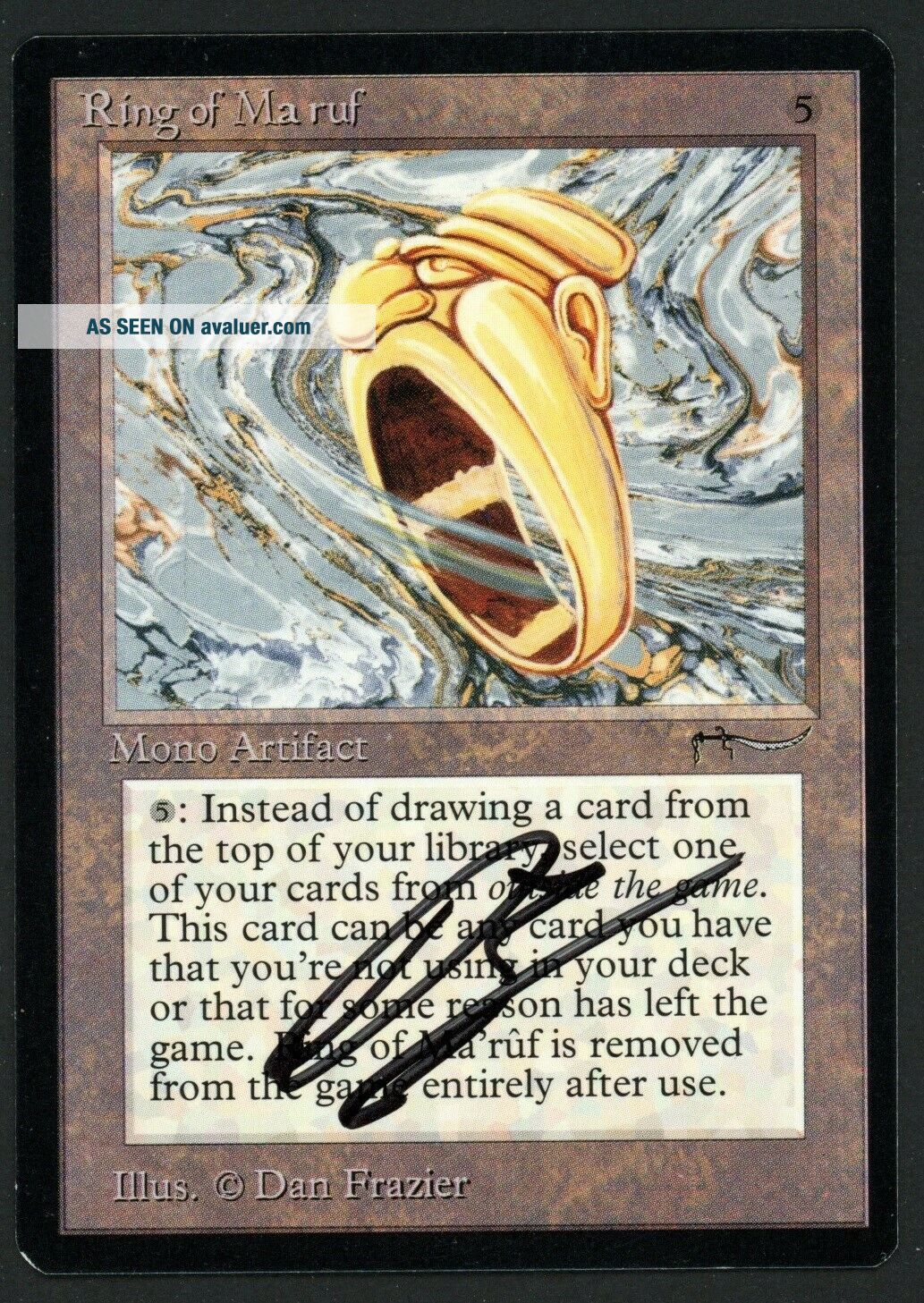1x Ring Of Ma ' Ruf Signed MTG Arabian Nights Dan Frazier - Kid Icarus ...