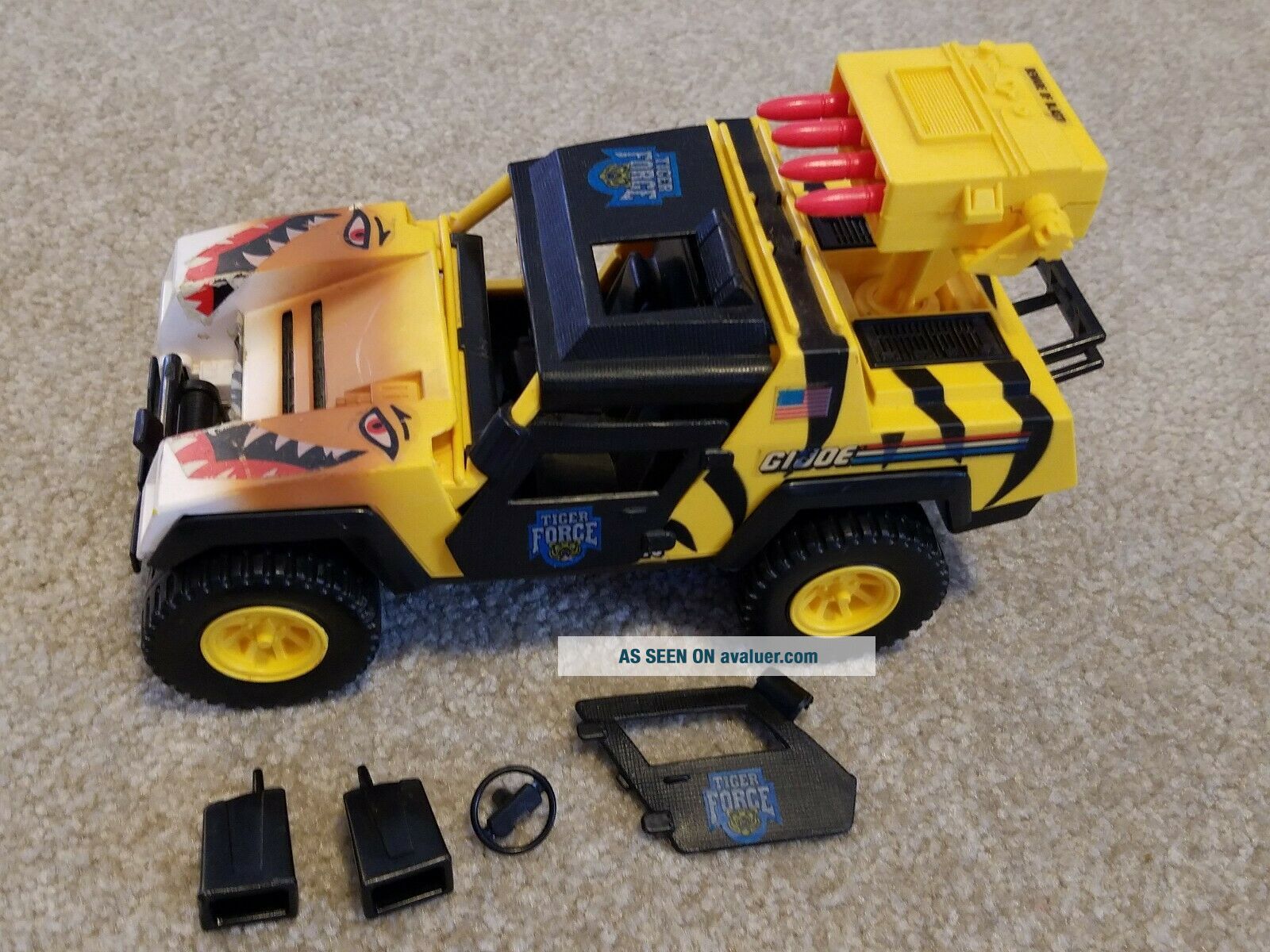 GI Joe Tiger Force Sting Jeep With Steering Wheel Missile Box Gas Cans ...
