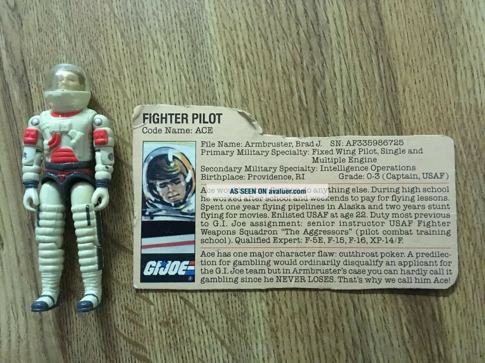 GI Joe ARAH 1983 Ace - Fighter Pilot 100 Complete W/ Filecard | #9574850