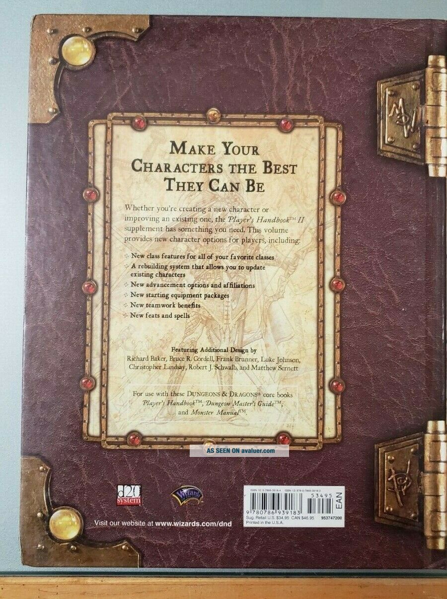 PLAYERS HANDBOOK II D&D D20 V3. 5 Dungeons Dragons Book | #9575267