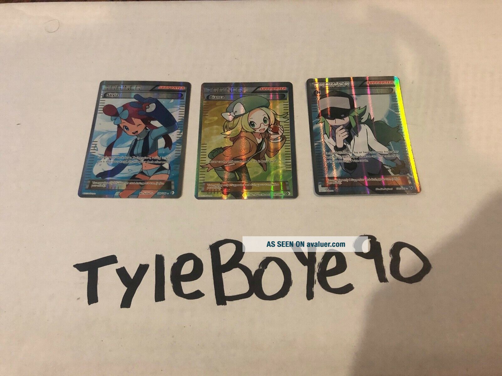 FULL ART POKEMON TRAINERS, 1x FULL ART N, 1x FULL ART SKYLA, 1x BIANCA ...