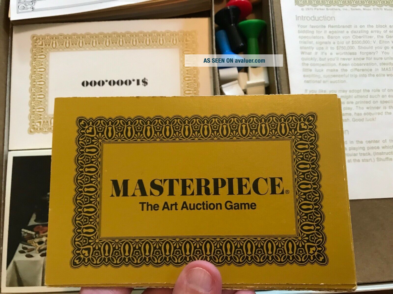 Vintage 1970 Parker Brothers MASTERPIECE The ART Board Game Complete ...