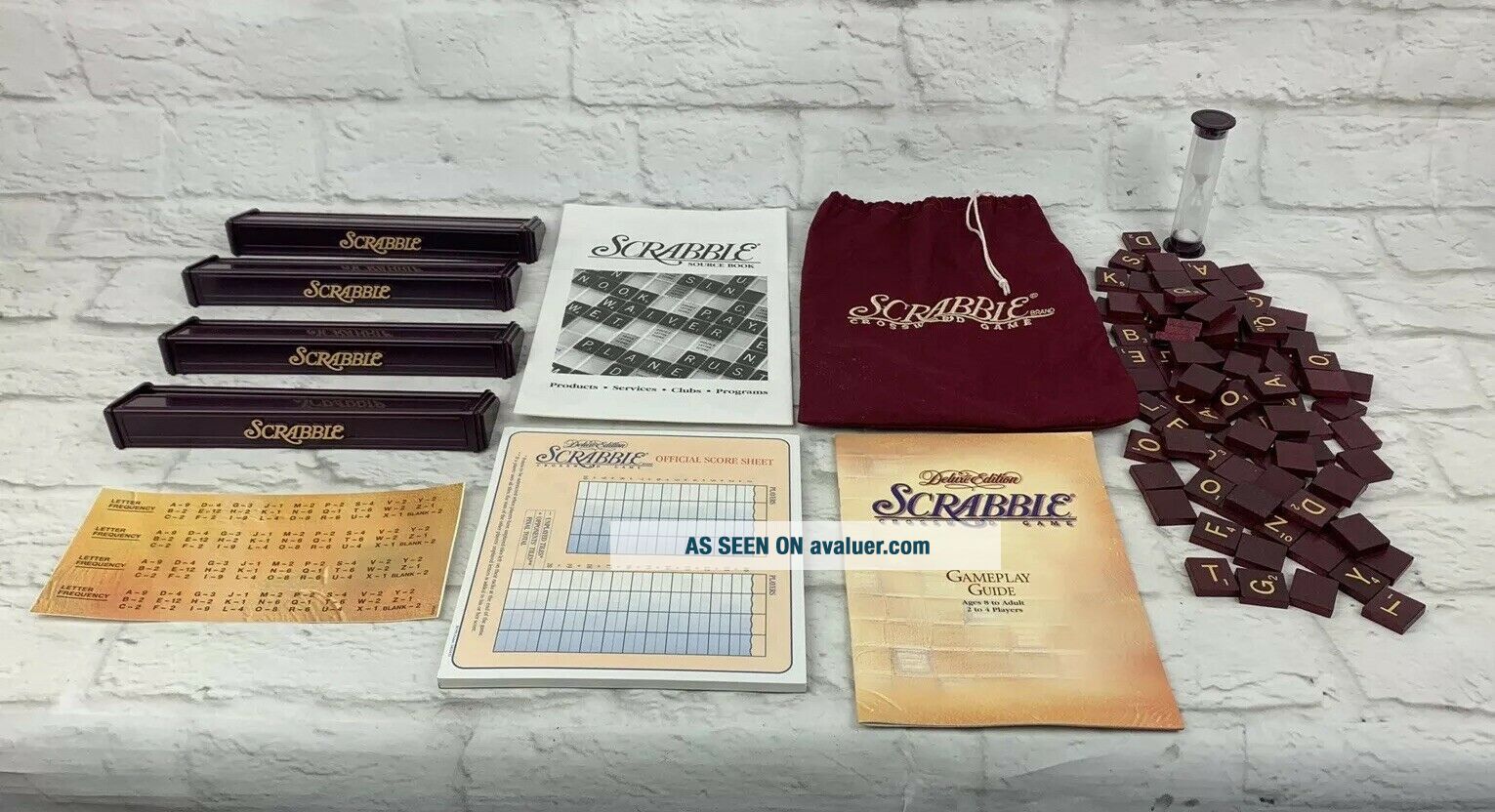 Scrabble Deluxe Edition REPLACEMENT PARTS 100 Red Wood Tiles, 41 Score ...