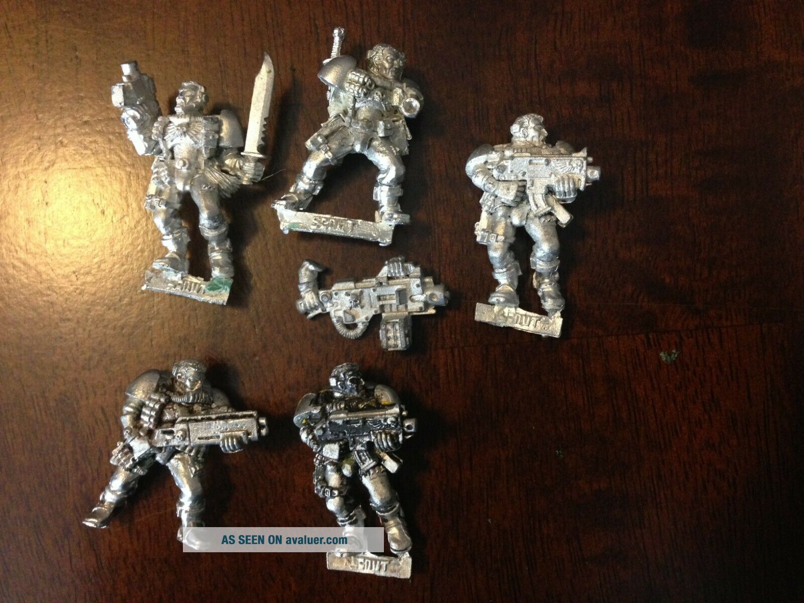 Warhammer 40k Space Marine Scout Squad X5 Metal OOP Heavy Bolter ...