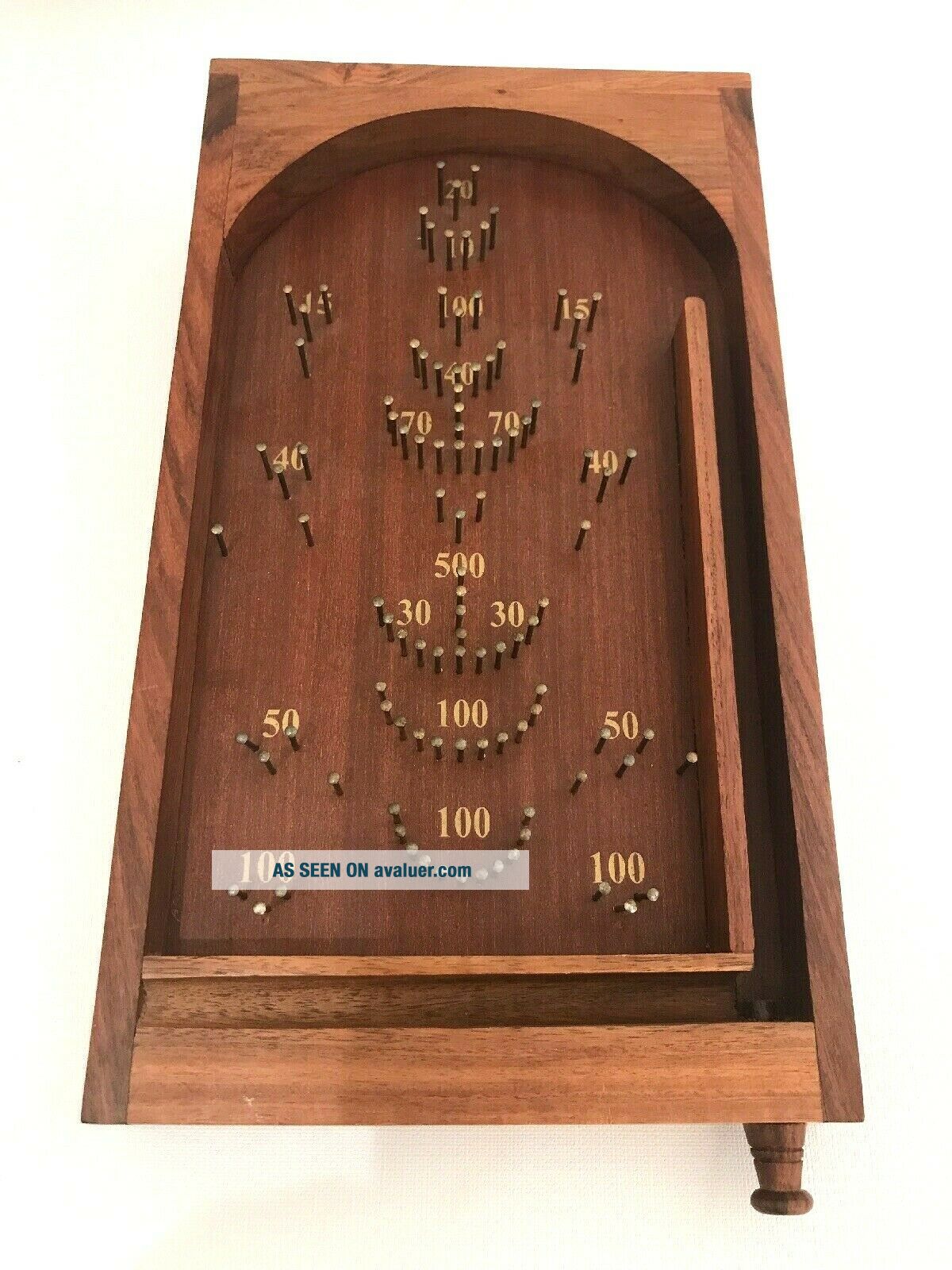 Traditional Table Top Solid Wood/Brass Pinball Game Tabletop | #9657967