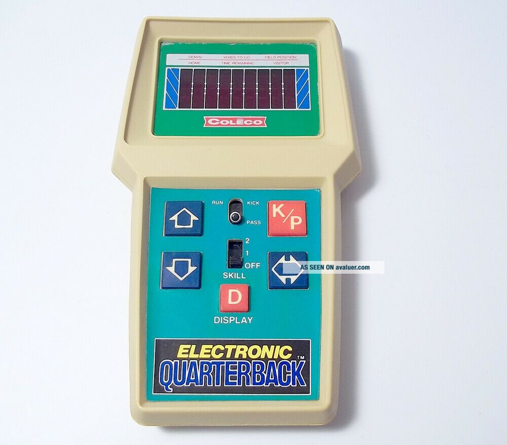 Vintage Coleco Handheld Portable Electronic Quarterback Football Game ...