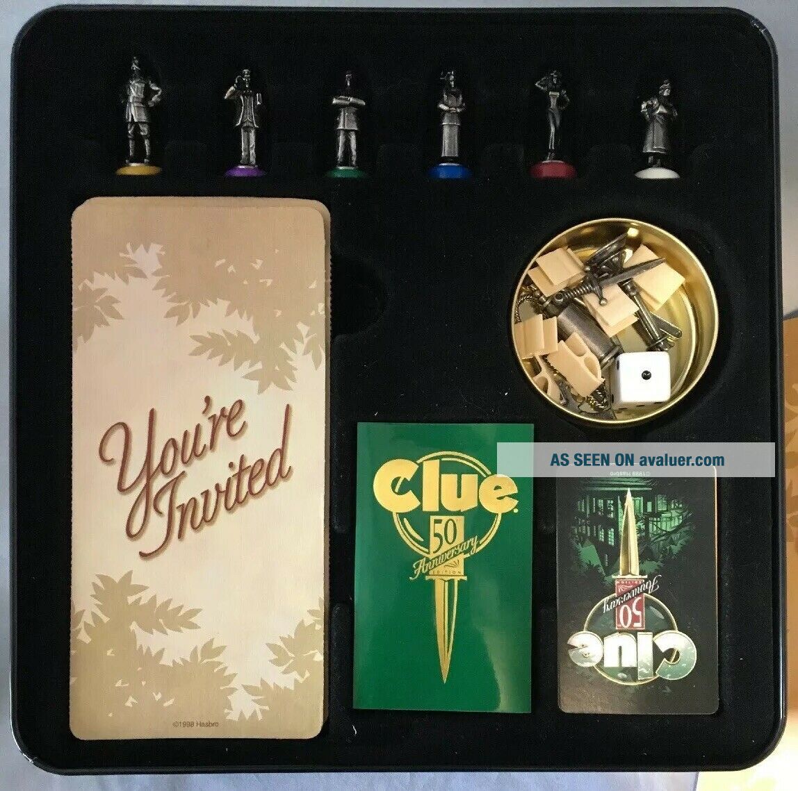 CLUE 50th Anniversary Edition Board Game Tin Metal Box 1998 Complete ...