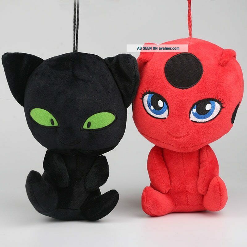 Miraculous Ladybug Cat Plagg & Tikki Noir Plush Toy Plush Pendant Clip ...