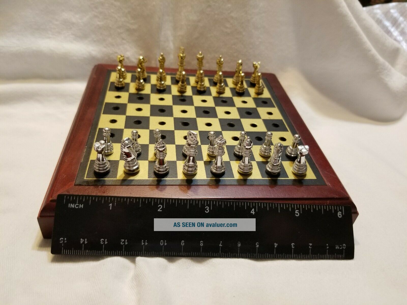 Travel Chess Set Complete In Small Wooden Storage Box With Peg Chess ...
