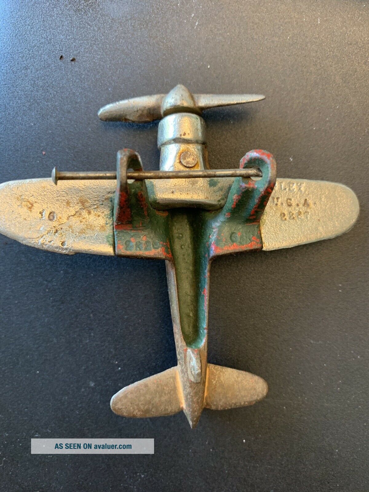 1930’s HUBLEY CAST IRON AIRPLANE MARKED 2227 Missing Wheels | #9684693