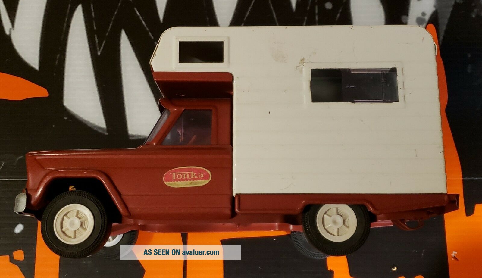 1960 ' S TONKA JEEP TRUCK & CAMPER " RED " MISSING SIDE DOOR | #9714495