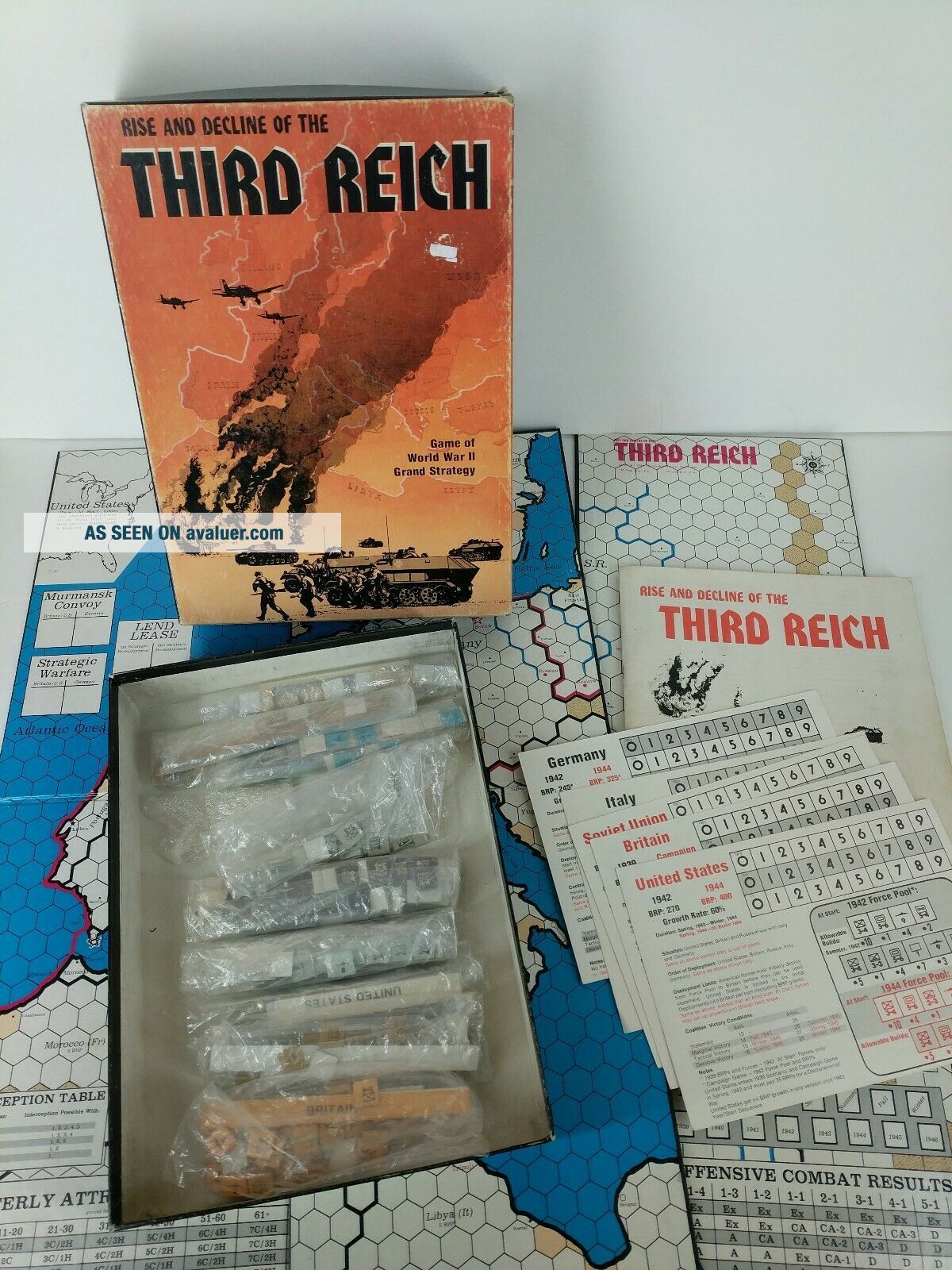 Avalon Hill 1974 Rise And Decline Of The Third Reich WW2 War Strategy ...