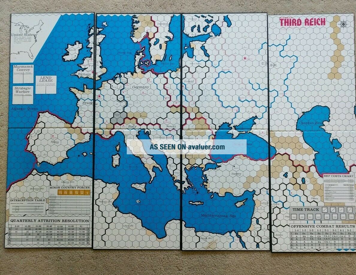 Avalon Hill 1974 Rise And Decline Of The Third Reich WW2 War Strategy ...