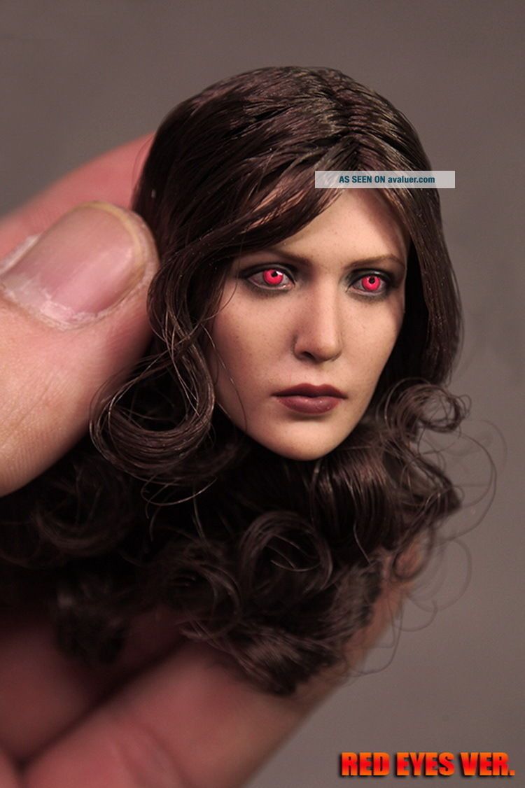 1/6 Scale Scarlet Witch Elizabeth Olsen Head Model Female Head With Red ...