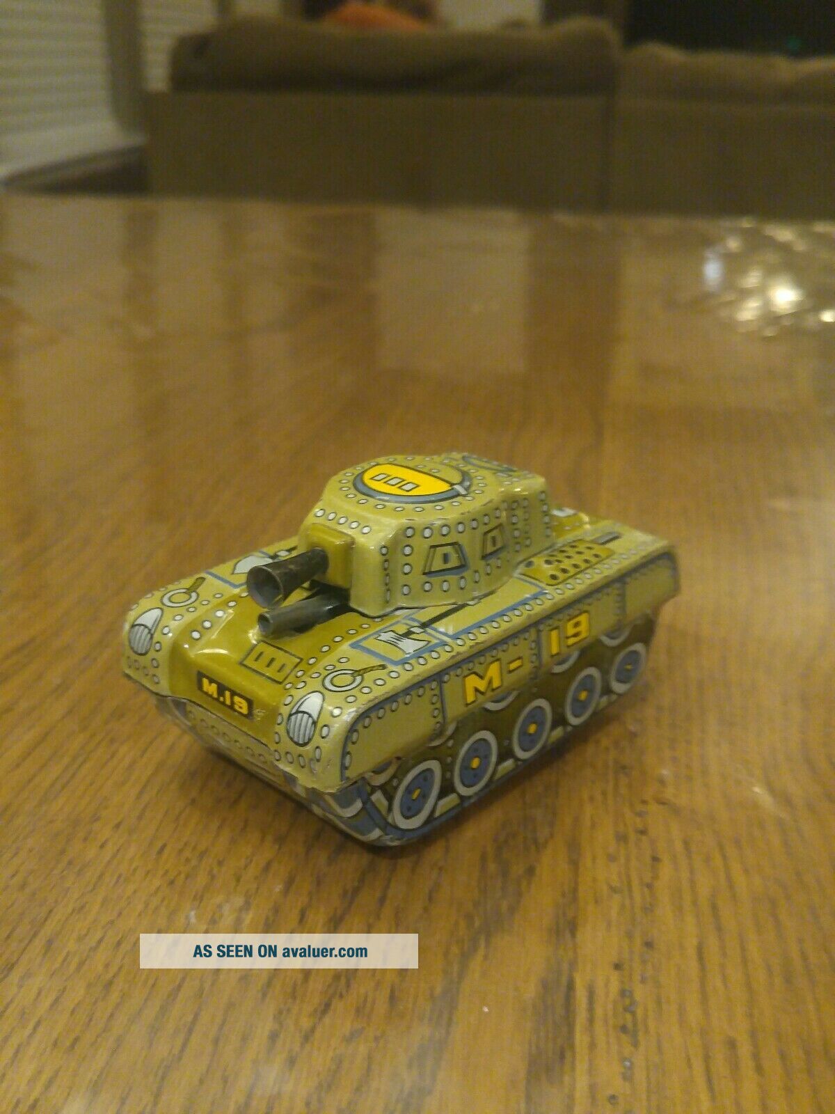 VINTAGE M - 19 TIN US ARMY MILITARY TANK FRICTION TOY MADE IN JAPAN ...