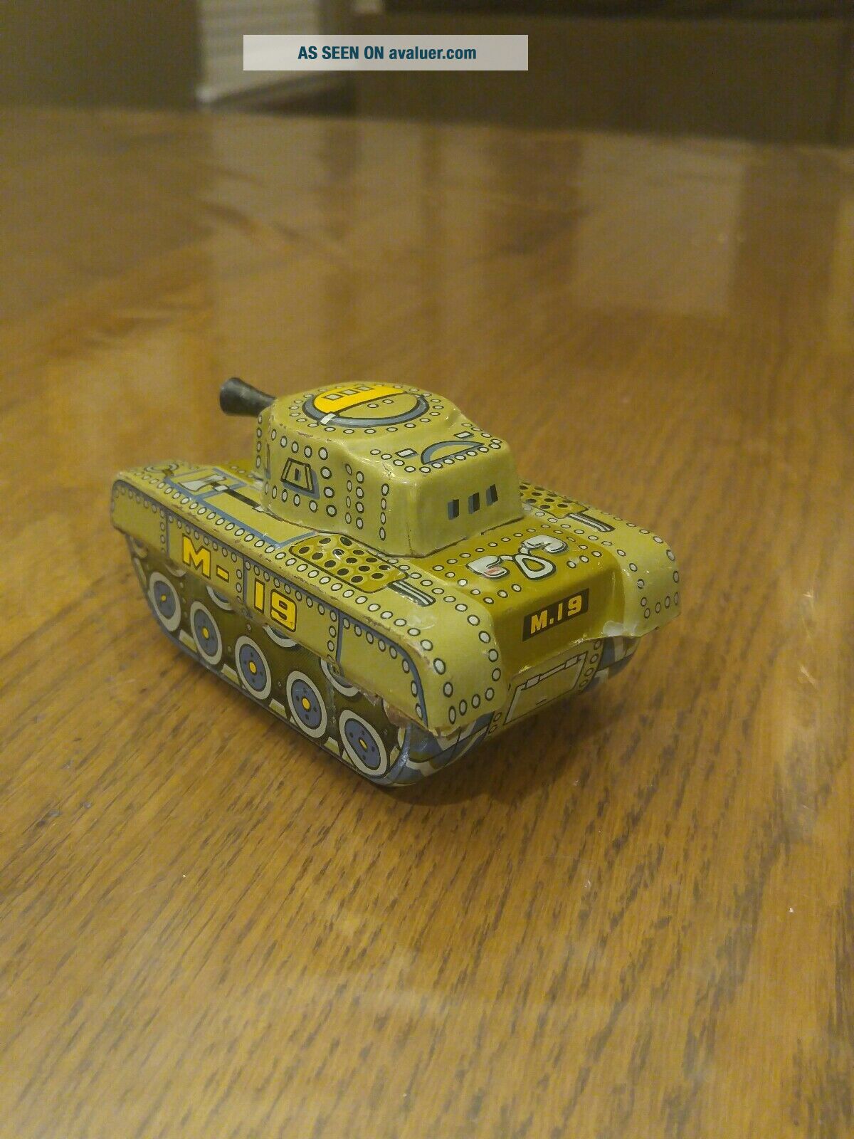 VINTAGE M - 19 TIN US ARMY MILITARY TANK FRICTION TOY MADE IN JAPAN ...