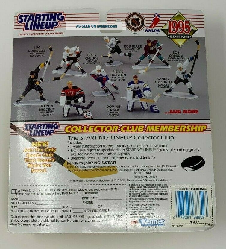 Starting Lineup Dominik Hasek 1995 Action Figure | #9763711