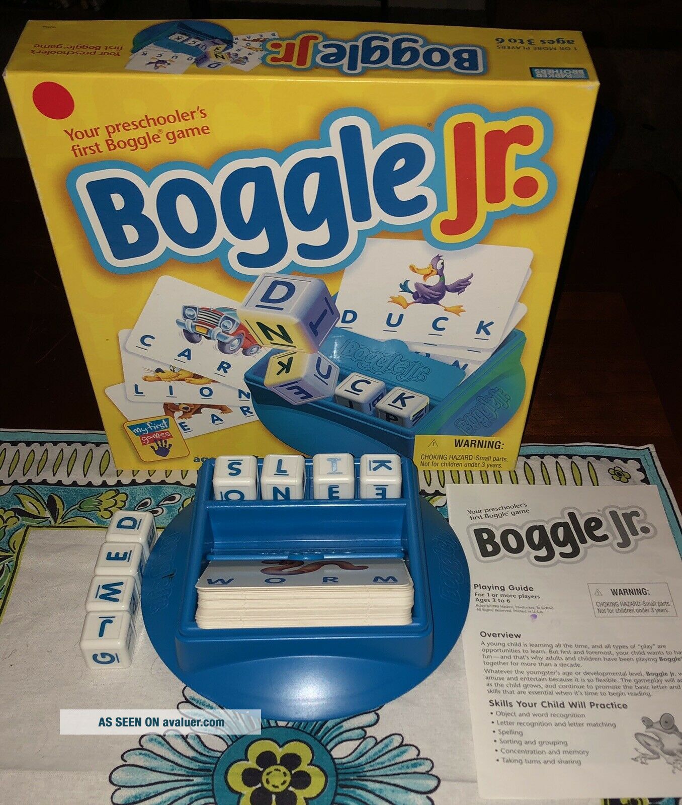 Boggle Jr. Preschool Educational Board Game Parker Brothers 1998 100 ...