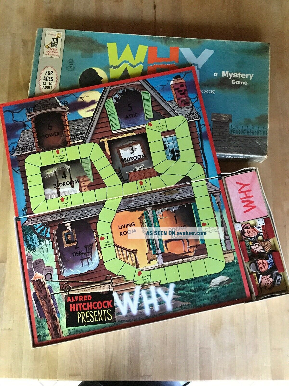 ALFRED HITCHCOCK WHY MYSTERY BOARD GAME MILTON BRADLEY 1968 | #9794695