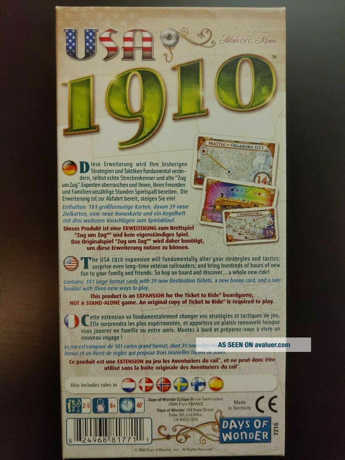Ticket To Ride: USA 1910 Board Game Days Of Wonder SHIP FAST | #9798888