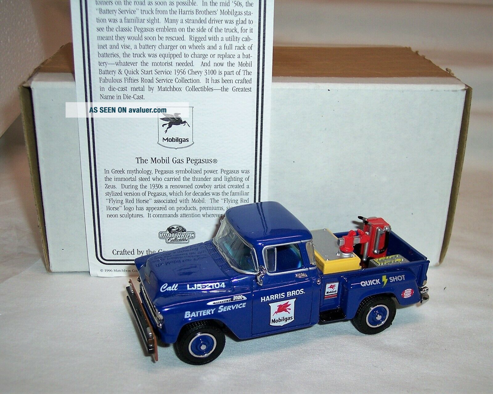 “MATCHBOX” YESTERYEAR YRS03 - M CHEVROLET MOBILGAS BATTERY QUICK START ...