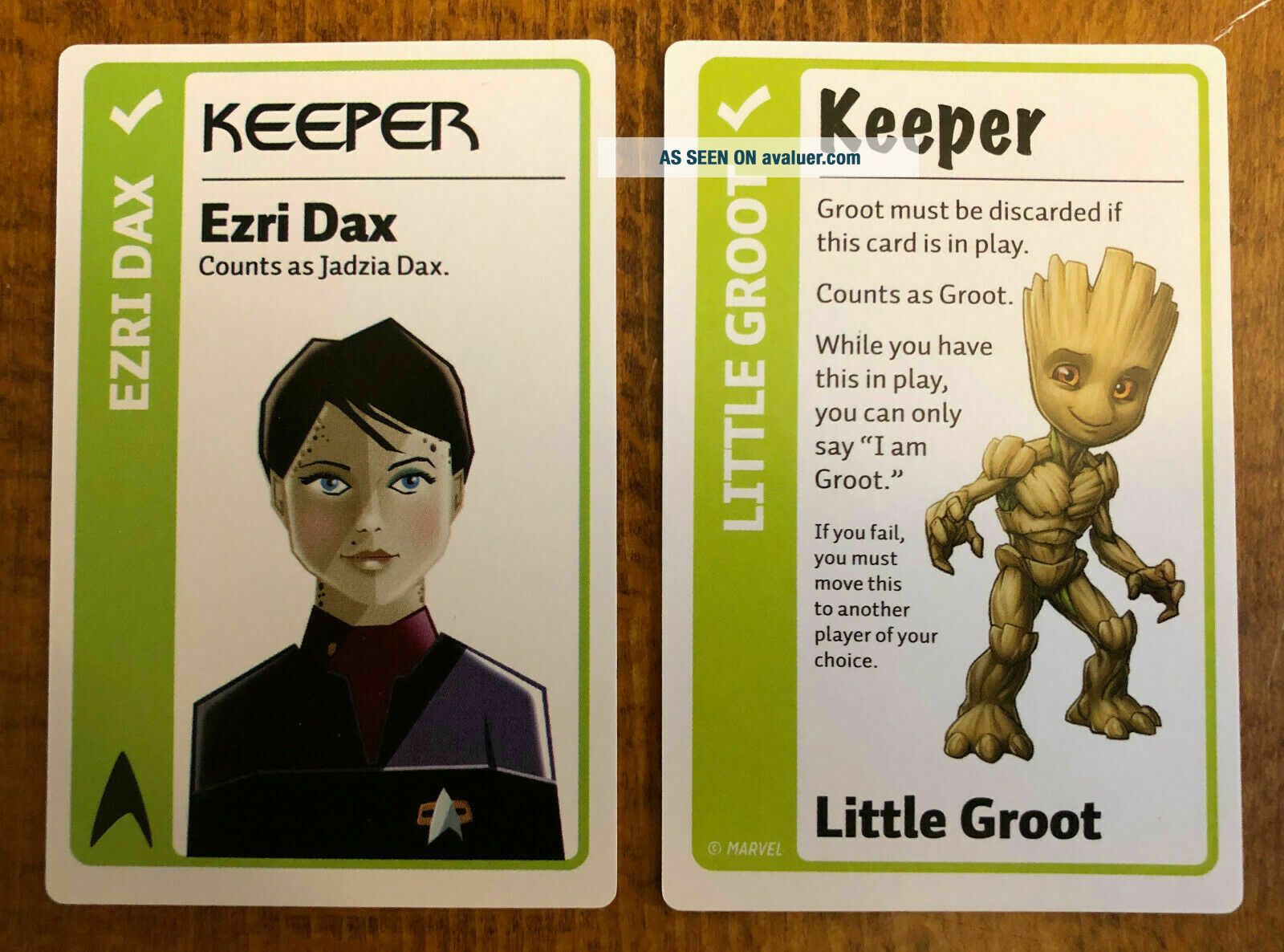 Ezri Dax And Little Groot Promo Cards Fluxx Promotional Star Trek ...